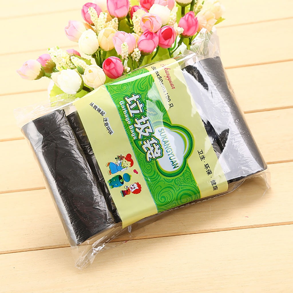 GAFRBALLV Trash Bags, 100 Count, Strong & Leak-Proof Kitchen Garbage ...