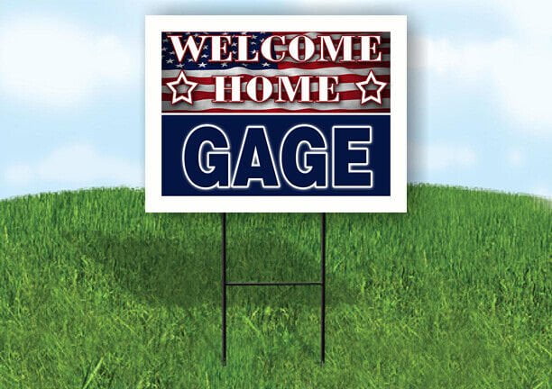 GAGE WELCOME HOME FLAG 18 in x 24 in Yard Sign Road Sign with Stand ...