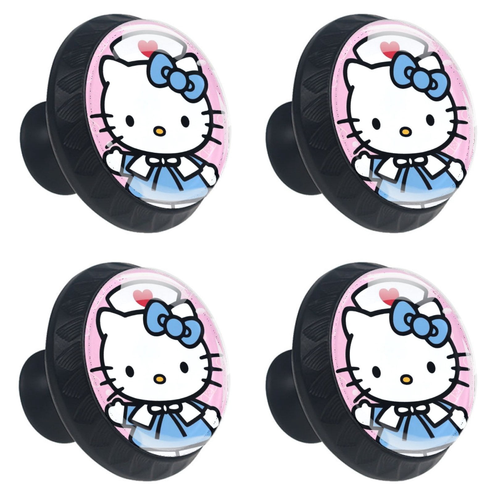 GAHKCL Hello Kitty 4 Pack Children's Drawer Handles Round Cabinet Knobs ...
