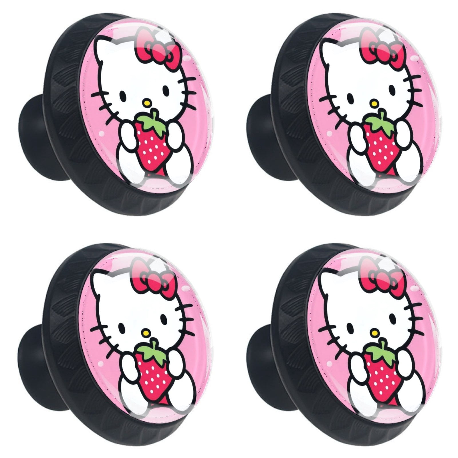 GAHKCL Hello Kitty 4 Pack Children's Drawer Handles Round Cabinet Knobs ...