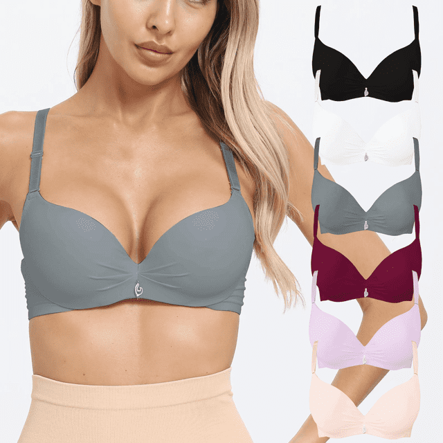 GAI YI 34C Bras for Women 6 Pack Underwire Full Coverage Bra,black lace bra Everyday Bras with 6 ...