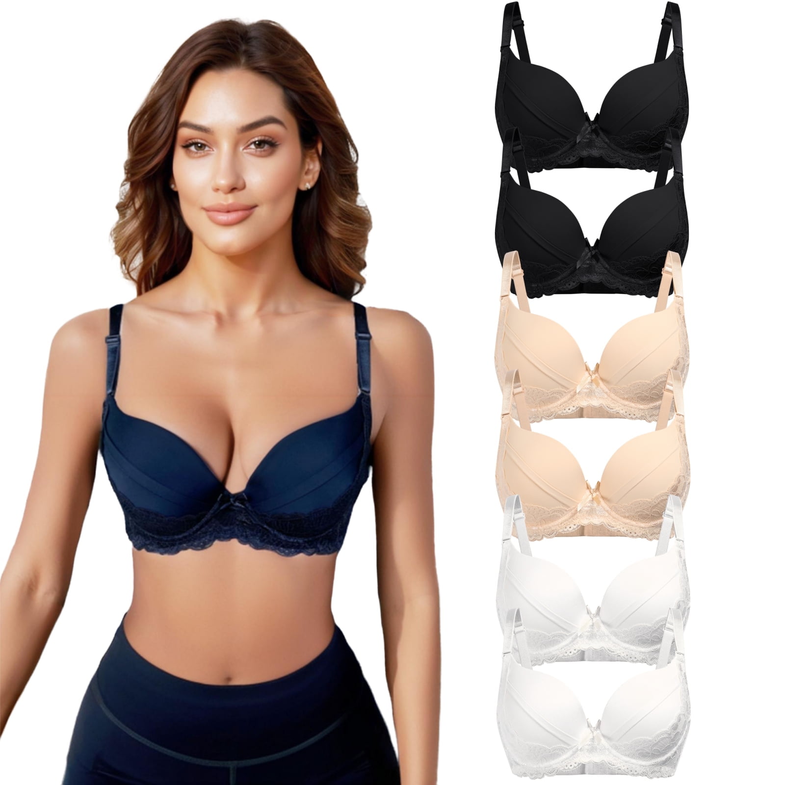 GAI YI 38B lace bras for women,everyday bras,full coverage bras for women 6 pack Bra - Walmart.com