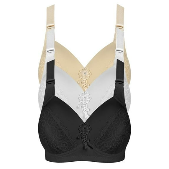 GAI YI No Wire Jacquard Bra Convertible Plunge Bra, Lace Light PaCed ...