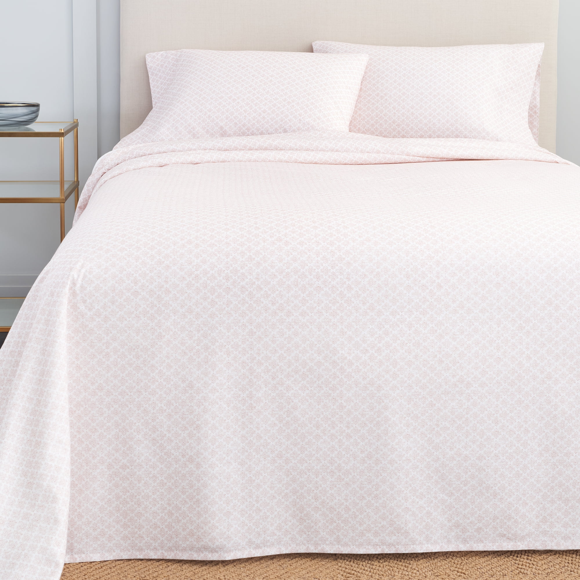 GAIAM® Relax 100% Cotton Garment Washed 4pc Sheet Set, King, Lotus Ogee ...