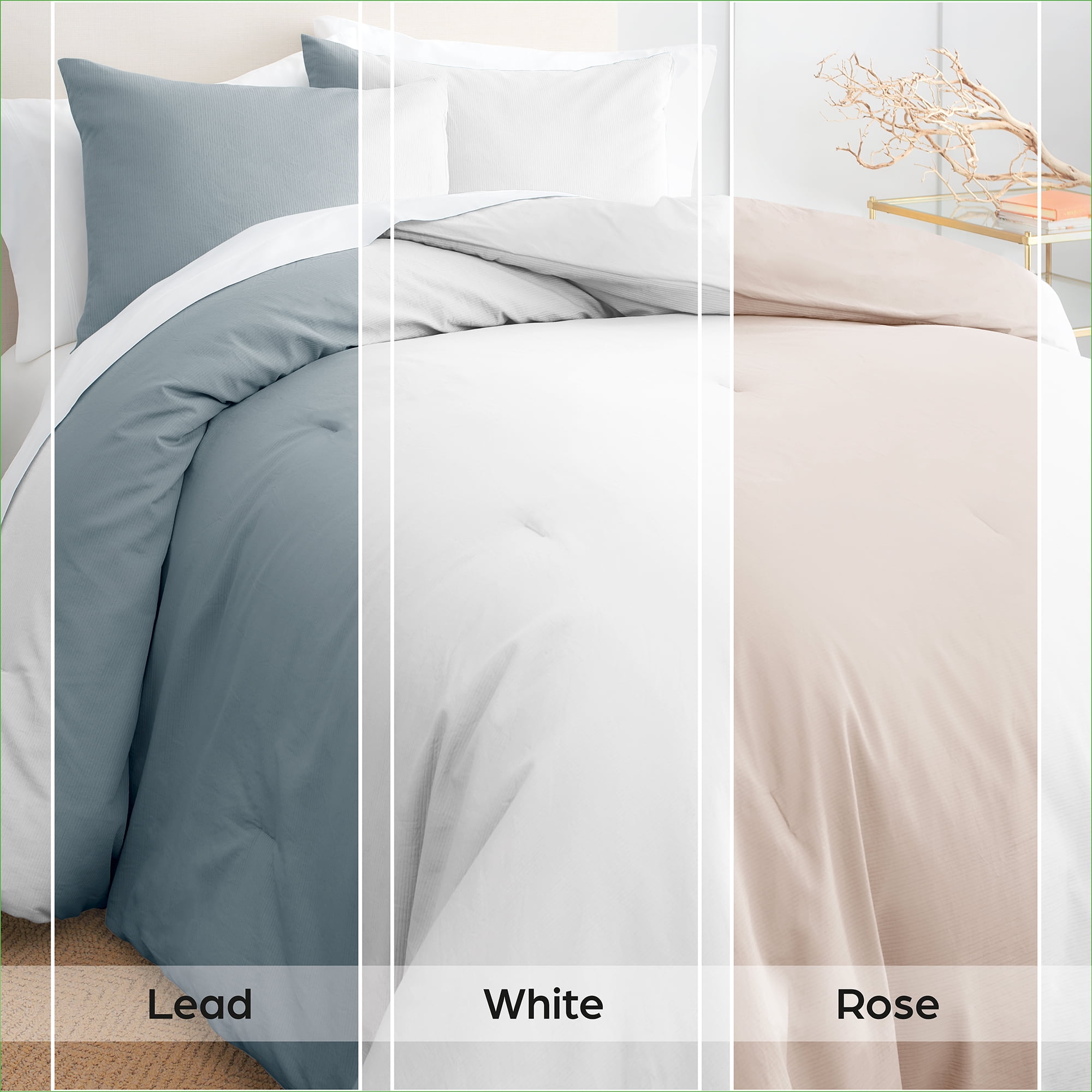 GAIAM® Relax 100% Cotton Garment Washed Ribbed 3pc Comforter Set, King ...