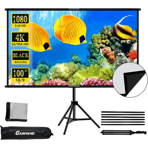 Toot shadow Portable Projector Screen Stand Tripod 100 inch,Indoor ...