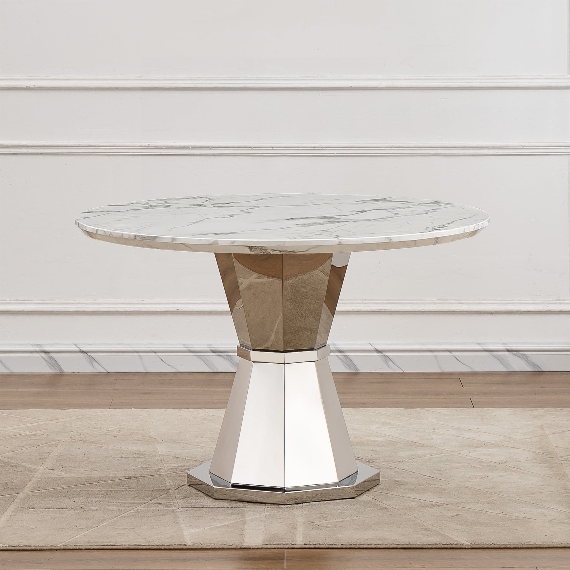 GAKMCIL 47" Round Dining Table for 4-6 People, Modern Kitchen Table ...