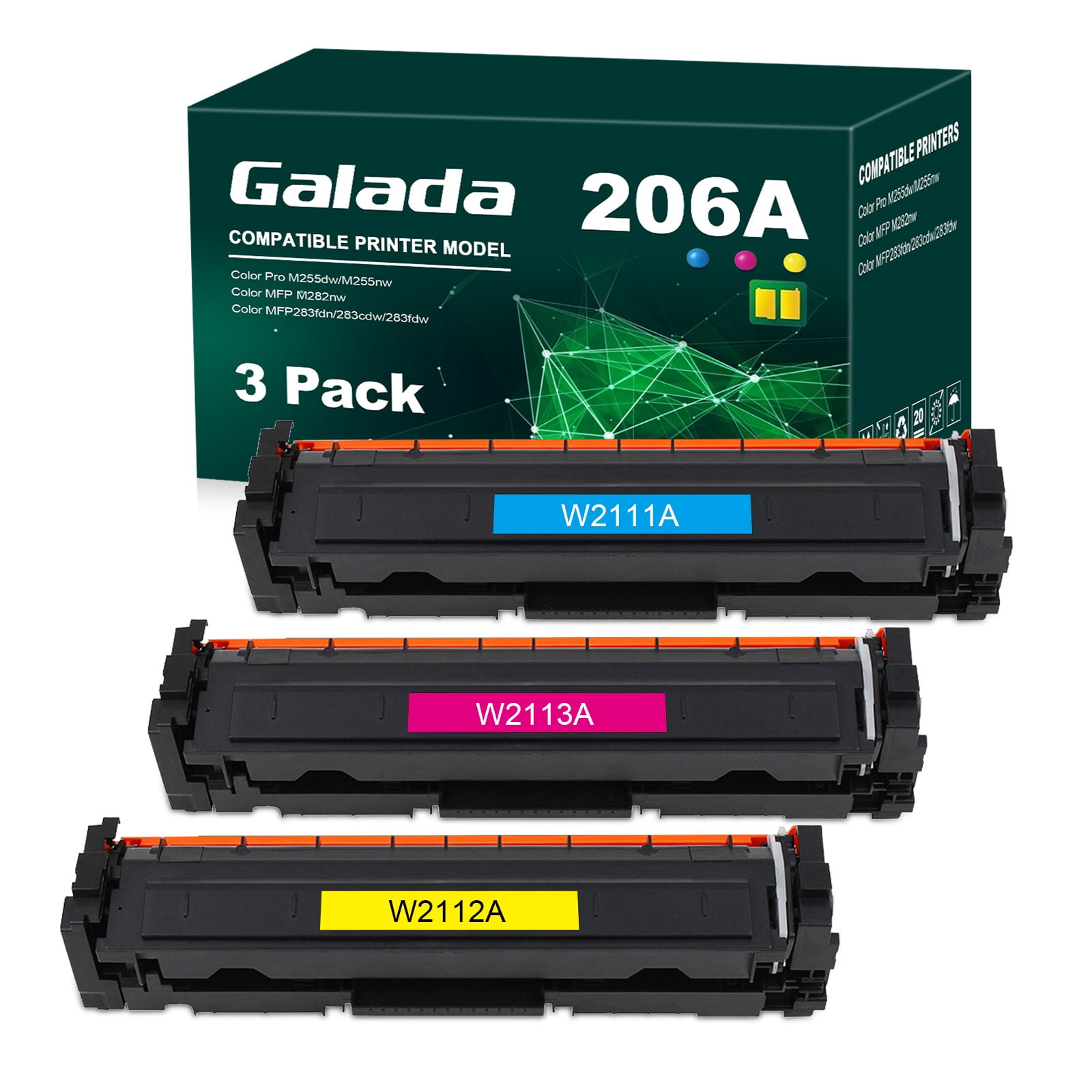 GALADA 206A 206X Color Toner Cartridges (with Chip) Replacement for HP ...