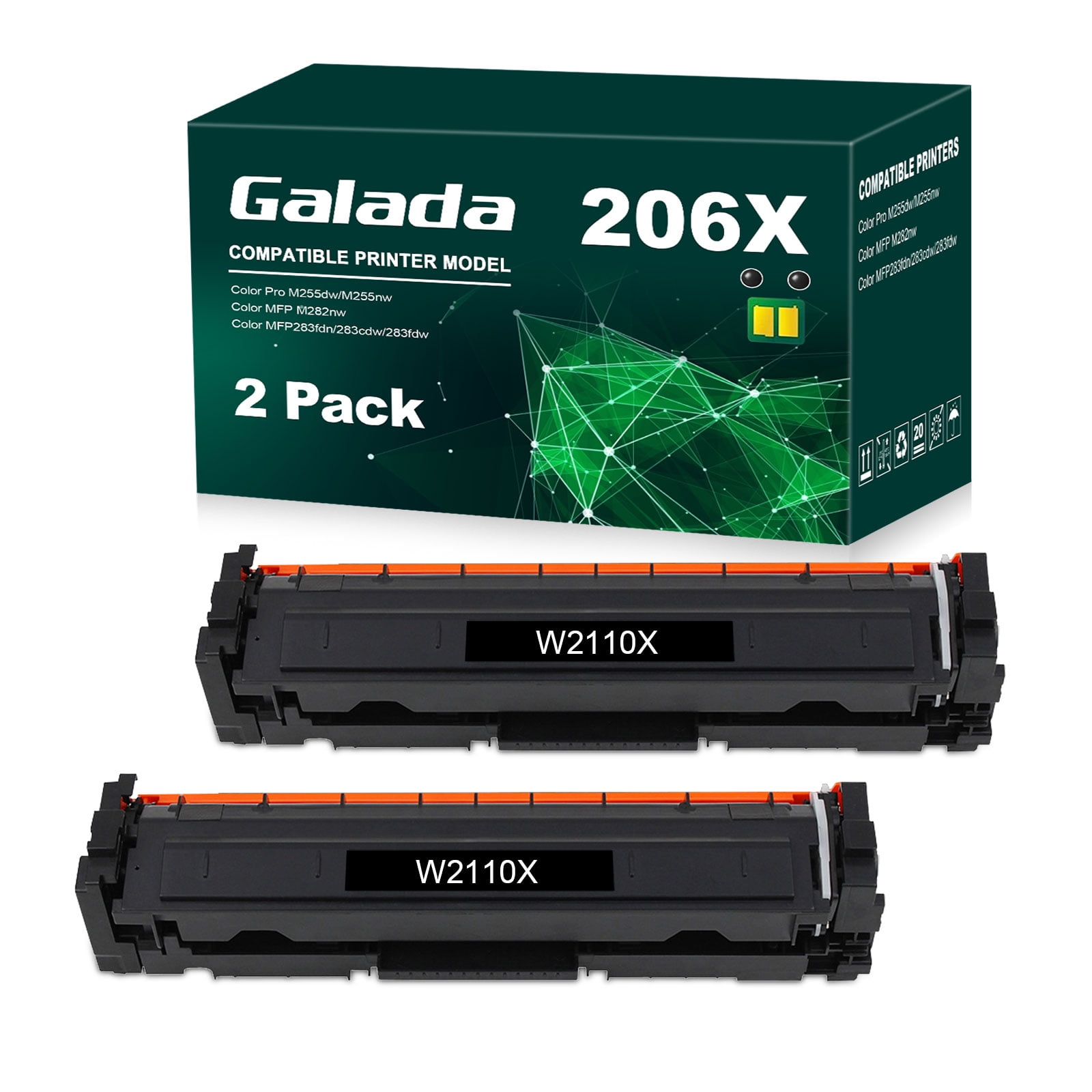 GALADA 206A W2110A Black Toner Cartridge (with Chip) Replacement for HP ...