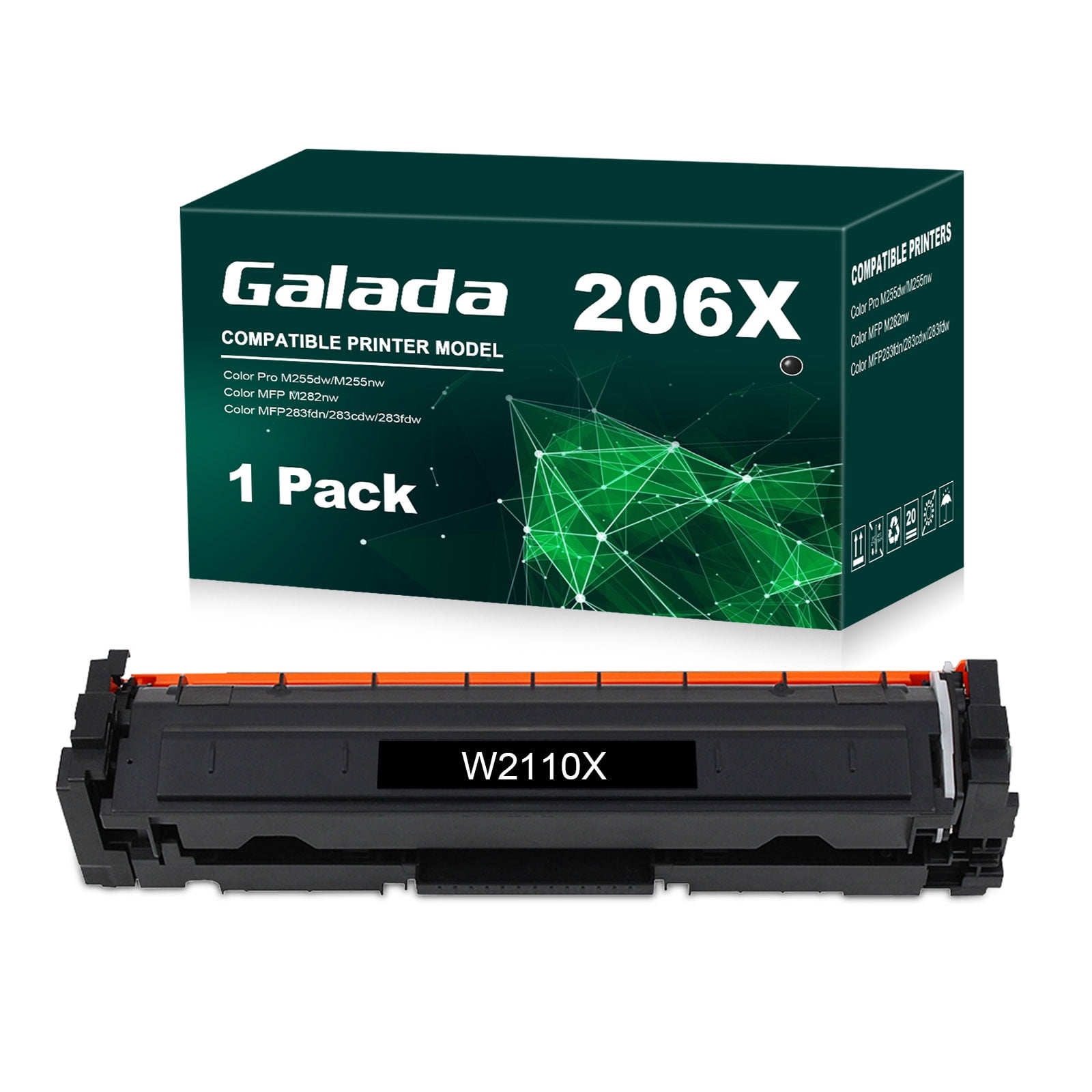 GALADA 206X W2110X Black Toner Cartridge (NO Chip) Replacement for HP ...