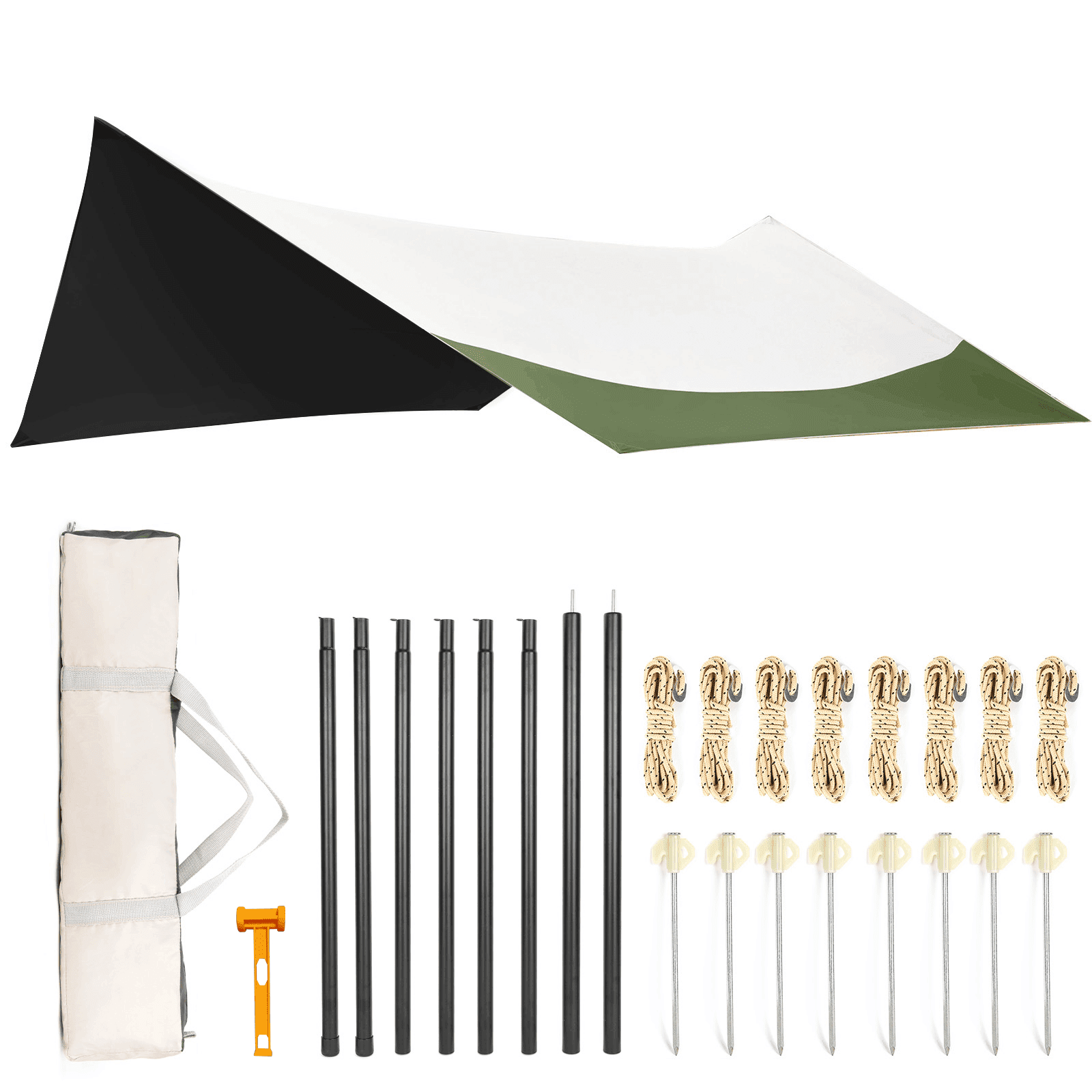 GALAPROX Large Waterproof Camping Tarp, 14.4 * 14.4f Sunscreen Canopy ...