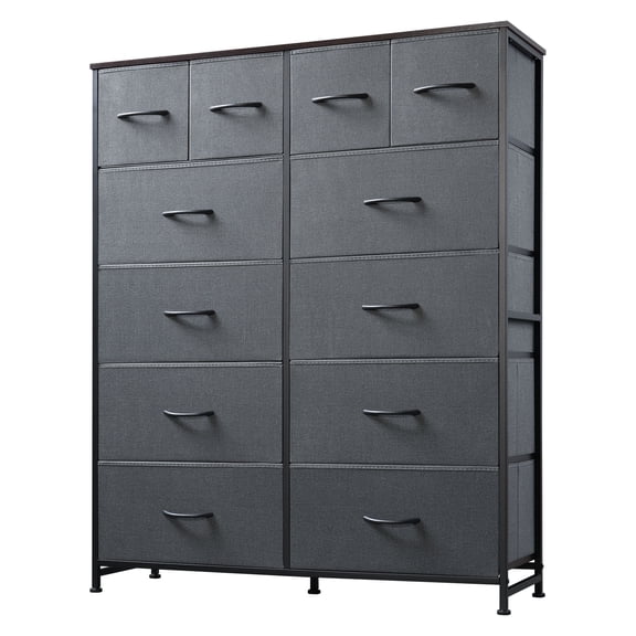 LEDREM 2-Drawer Storage Dresser with Steel Frame, Multi-Use Chest of ...