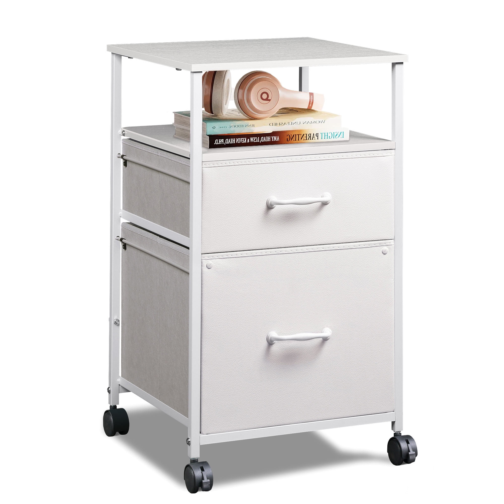 GALAXHERO 2 Drawer Fabric Filing Cabinet, Mobile Vertical File Cabinet ...