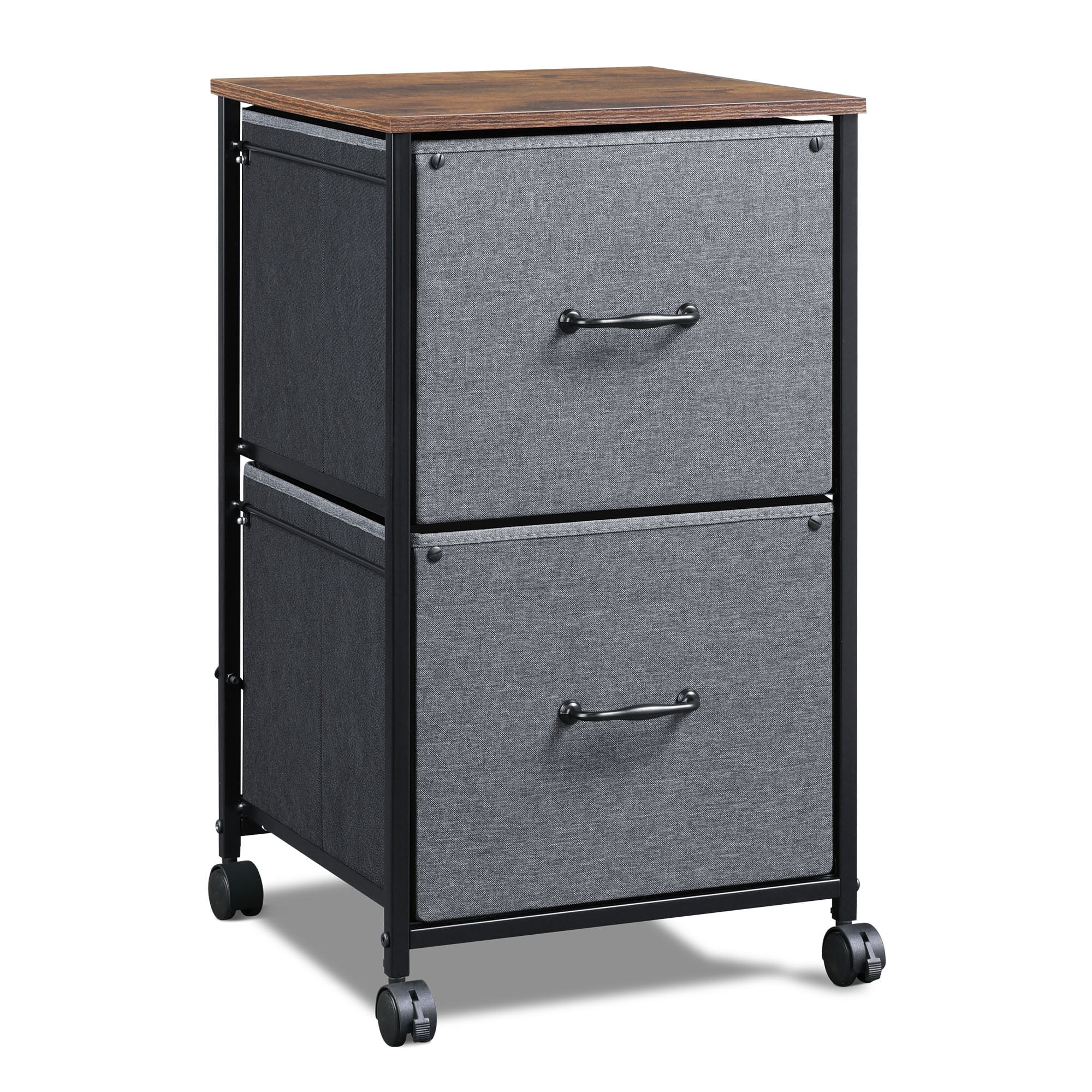 GALAXHERO 2-Drawer Mobile File Cabinet with Printer Stand, Fabric ...