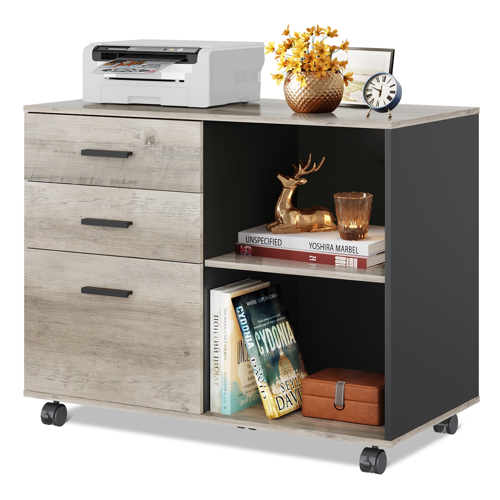 Mobile File Cabinet With Wheels Tribesigns 2-Drawer Mobile File Cabinet ...