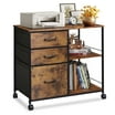 Coliware File Cabinet, Modern Wood Filing Organizer Table with Fabric ...