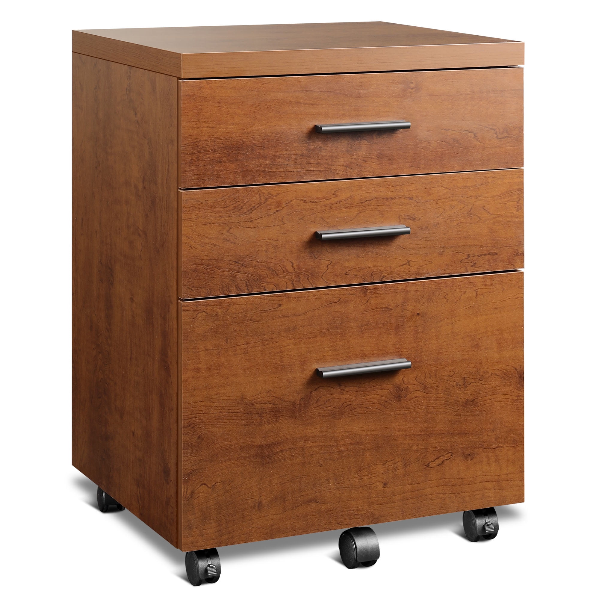 GALAXHERO 3-Drawer Wood File Cabinet, Rolling Under Desk Filing Cabinet ...