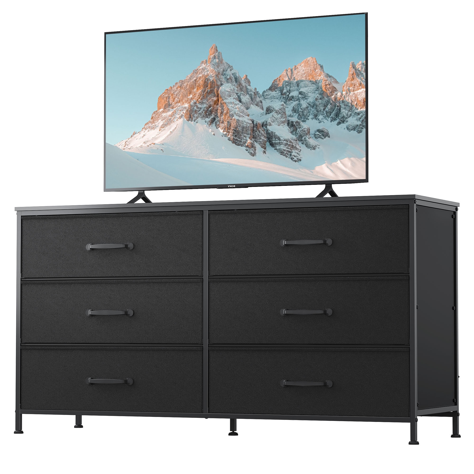 GALAXHERO 6-Drawer Wide Fabric Dresser and TV Stand for Bedroom, Large ...