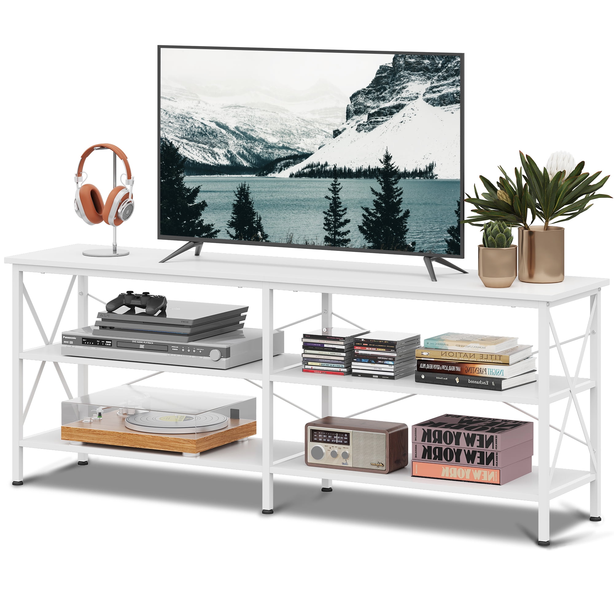 GALAXHERO 70 Inch TV Stand for Living Room & Bedroom, 63" Media Console ...
