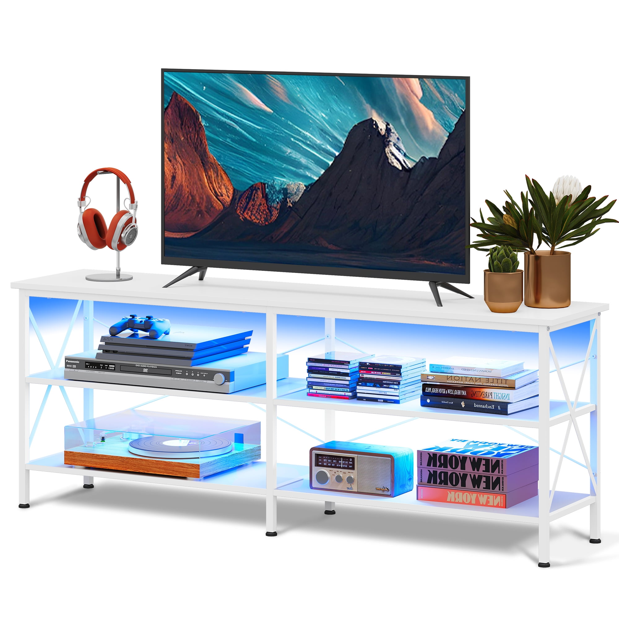 GALAXHERO 70 Inch TV Stand for Living Room & Bedroom, 63" Media Console ...