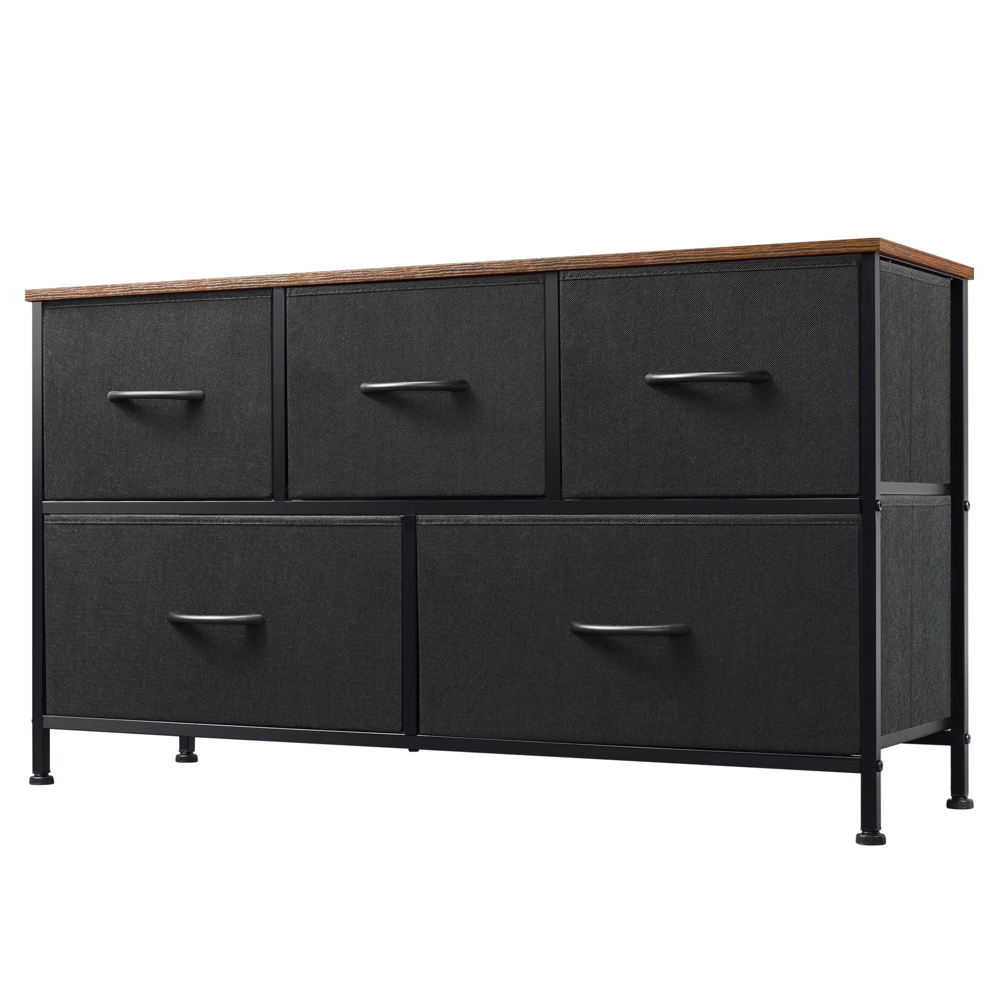 GALAXHERO Fabric Dresser for Bedroom, Wide 5-Drawer Chest of Drawers ...
