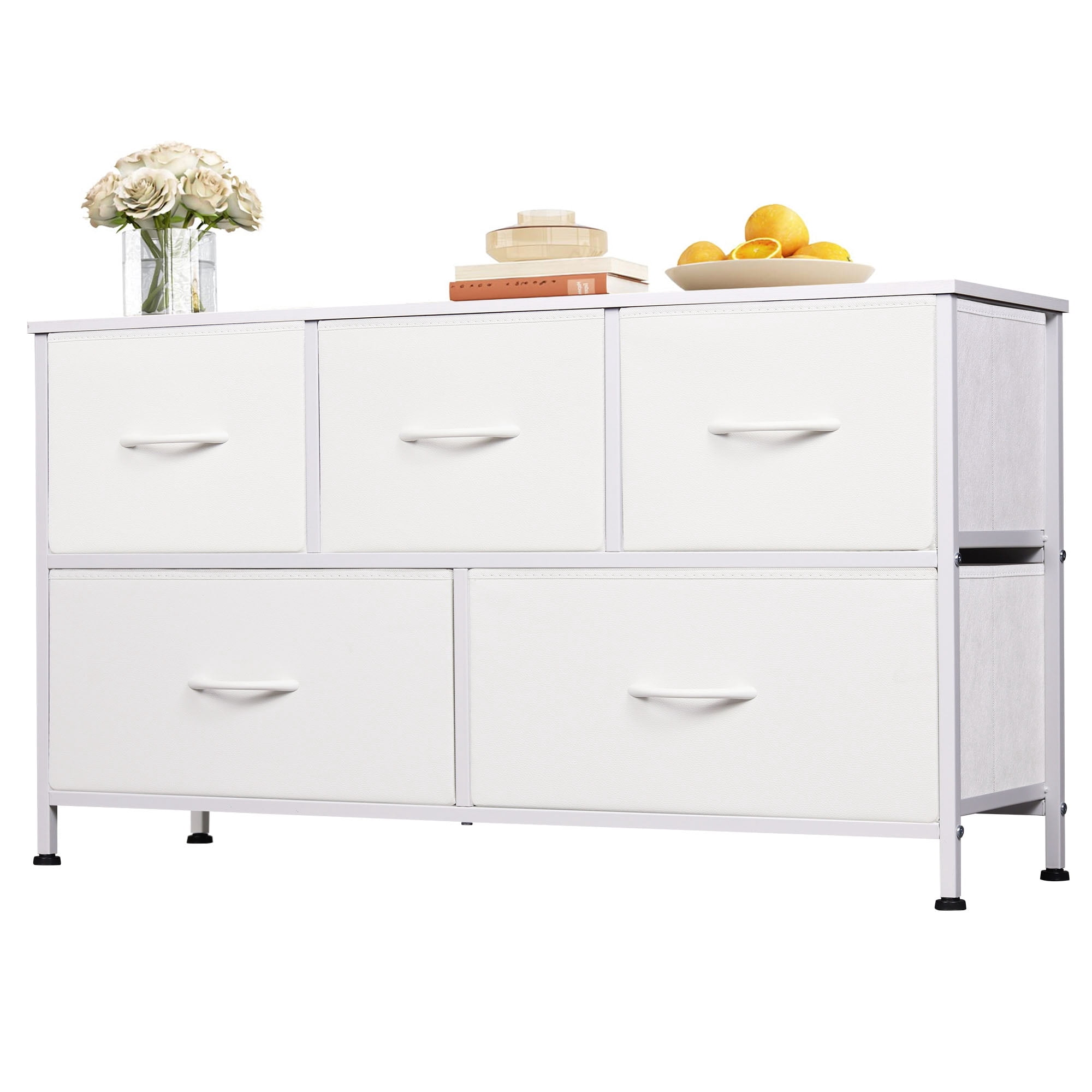 GALAXHERO Fabric Dresser for Bedroom, Wide 5-Drawer Chest of Drawers ...