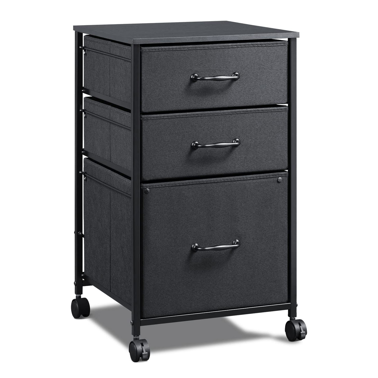 GALAXHERO File Cabinet 3-Drawer Fabric Vertical Filing Cabinet and ...