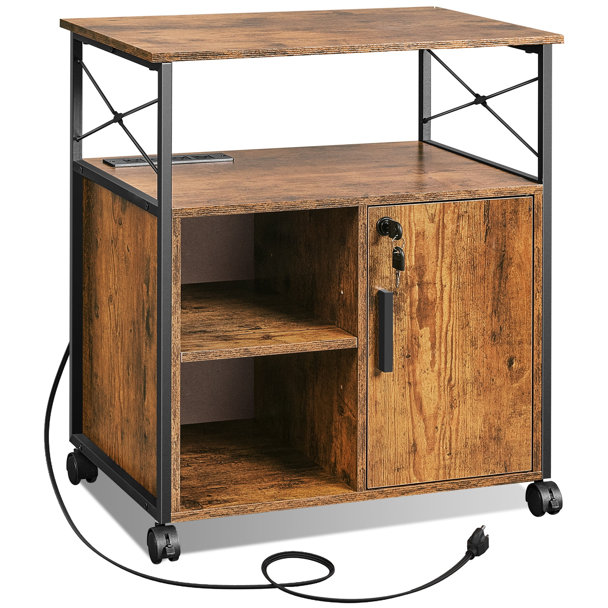 GALAXHERO File Cabinet with Charging Station, Lockable Lateral Filing ...