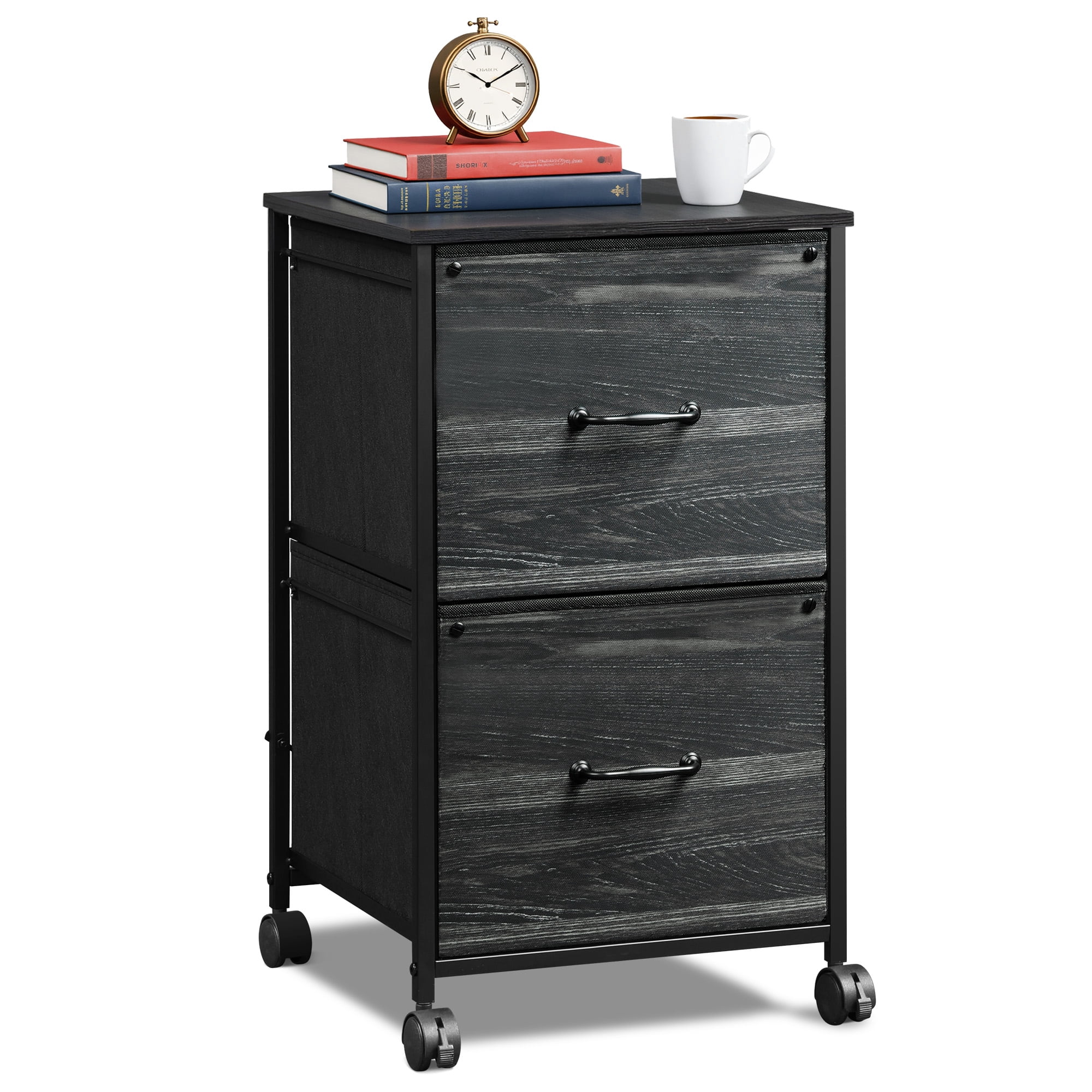 GALAXHERO Filing Cabinet 2 Drawer Mobile Printer Stand for Home Office ...
