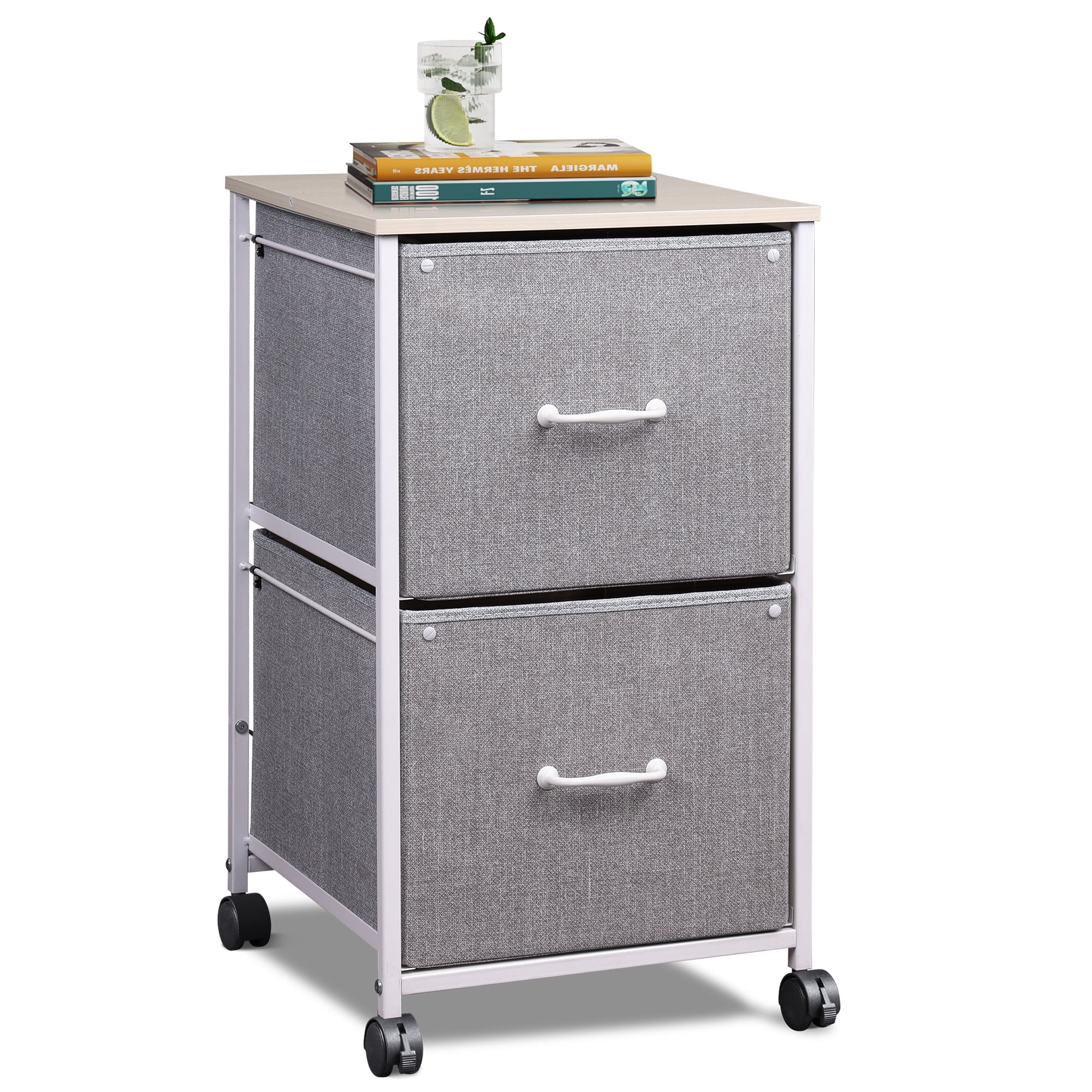 GALAXHERO 2 Drawer Mobile Printer Stand, Rolling File Cabinet, A4 or ...