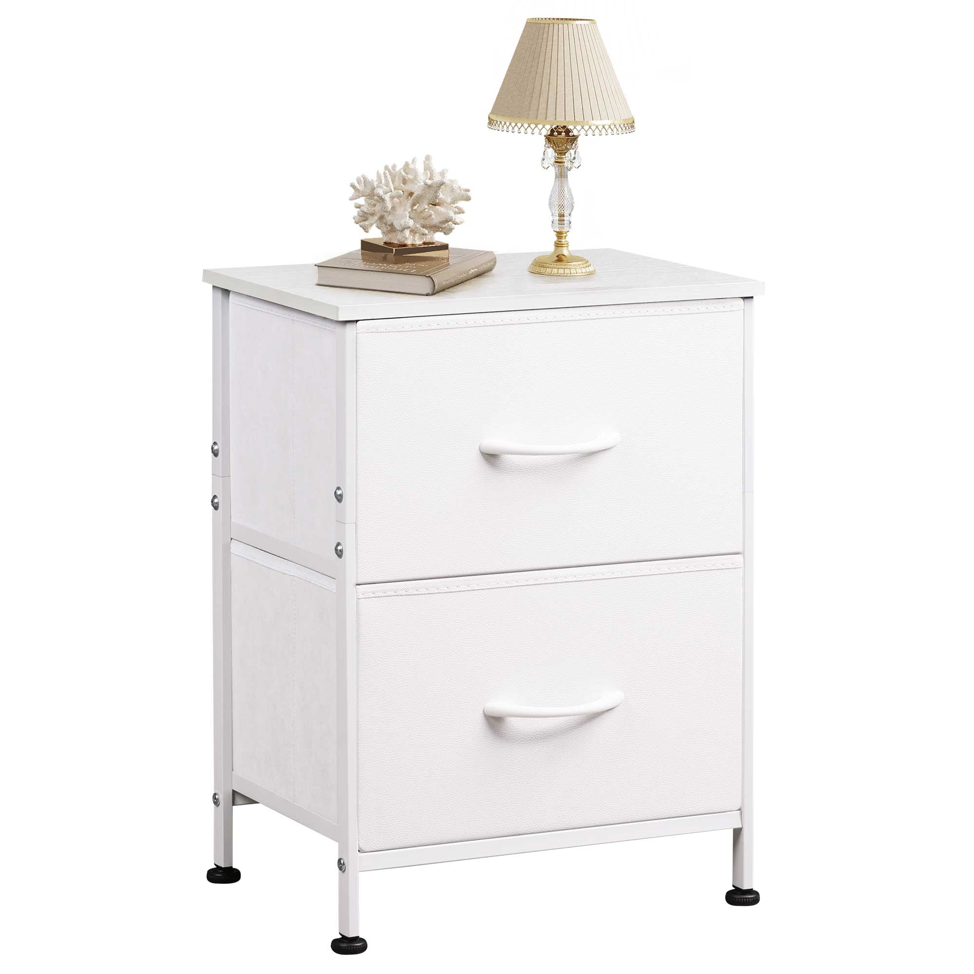 GALAXHERO Nightstand with 2 Fabric Drawers, Small Bedroom Dresser and ...