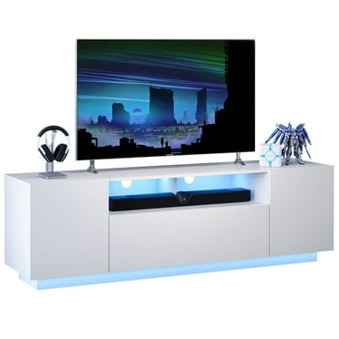 Uforic Modern Entertainment Center with LED Light, TV Stand TV Media ...