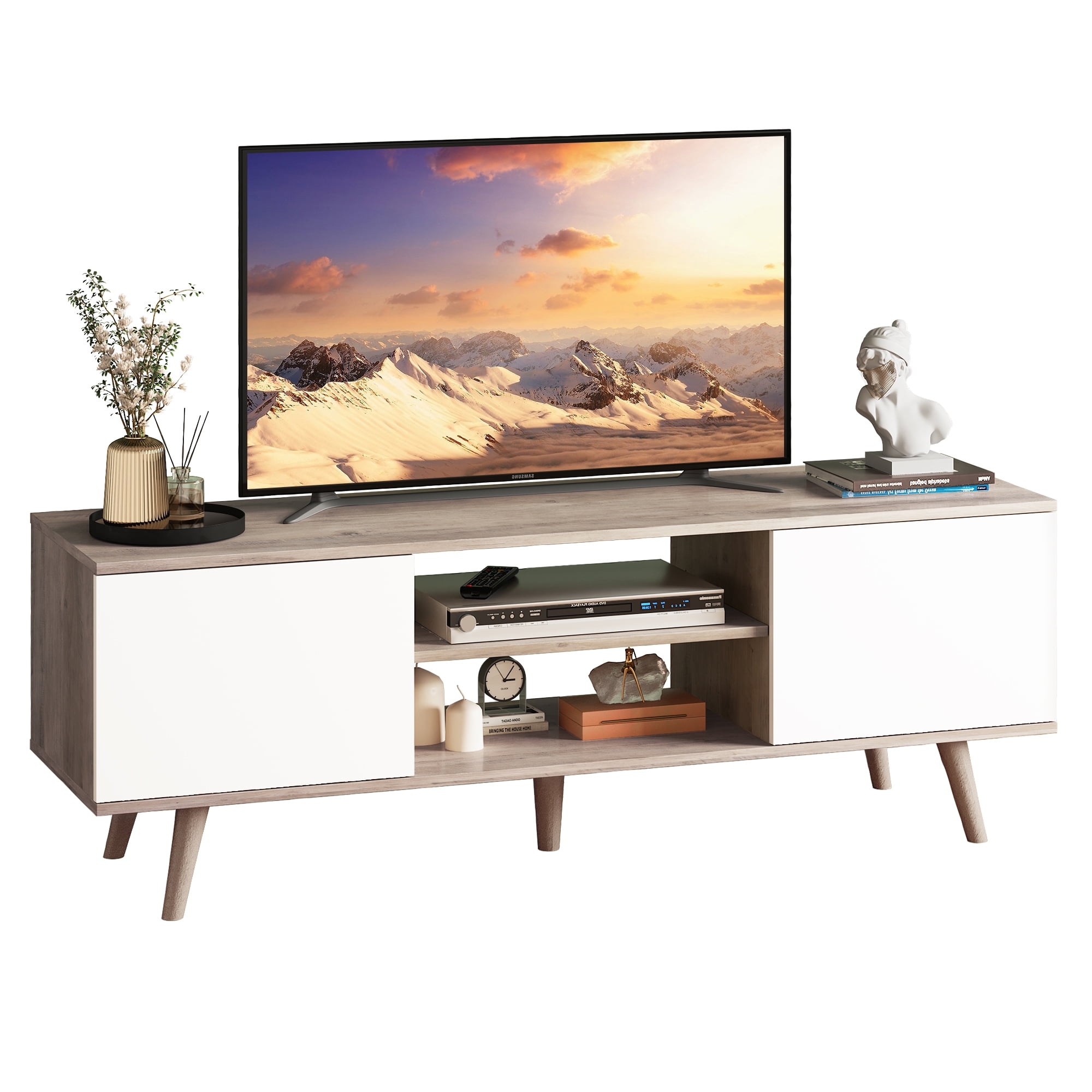 GALAXHERO TV Stand for 55 60 inch TV，Entertainment Center with Storage ...