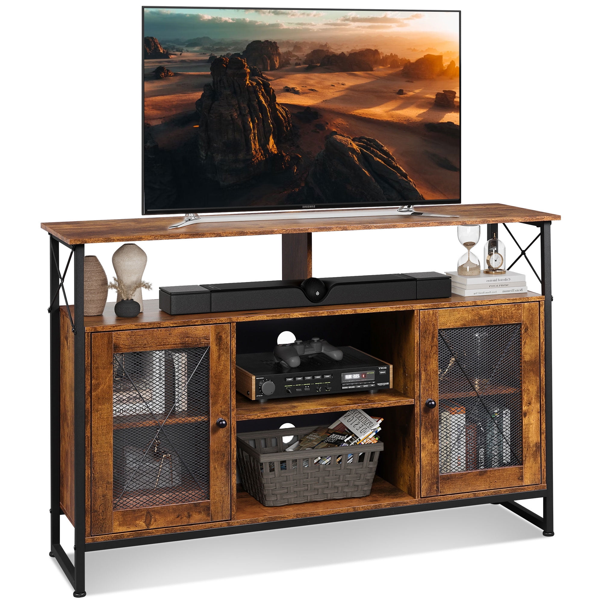 GALAXHERO TV Stand for 55 inch TV, Entertainment Center with Storage ...