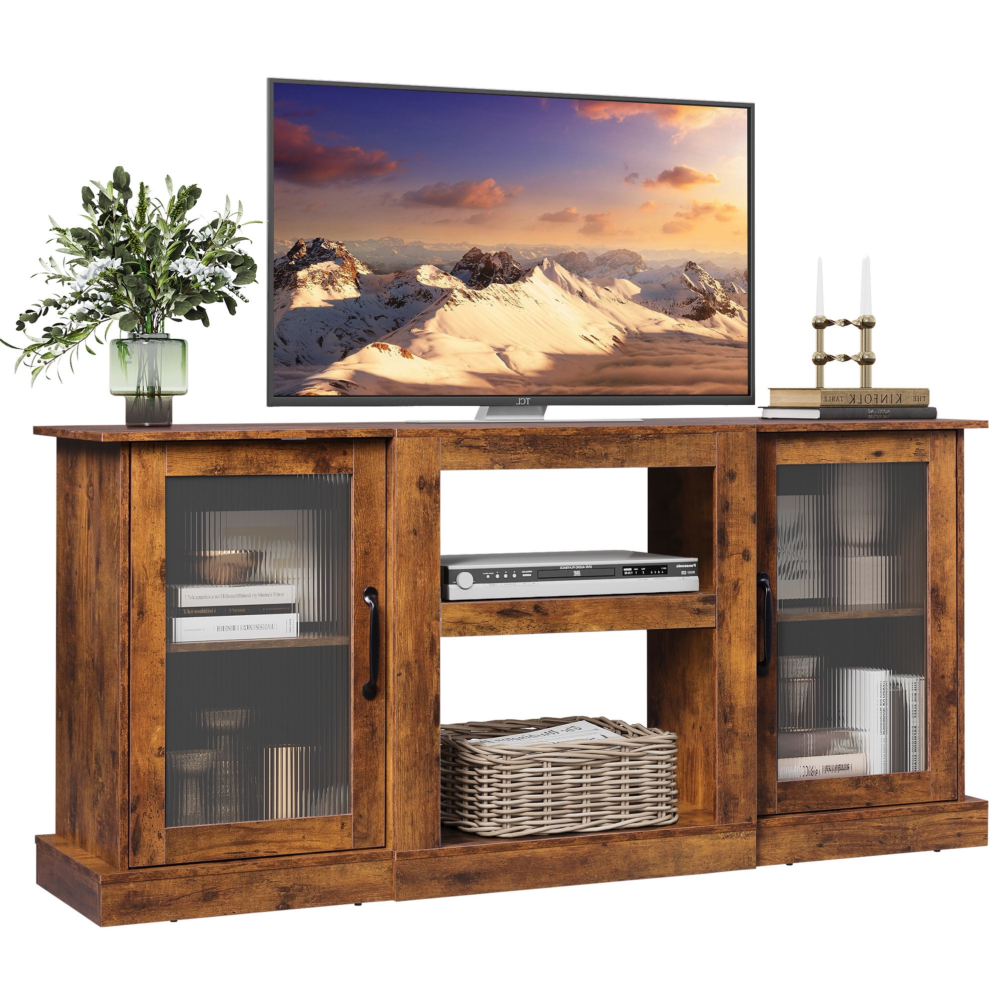 GALAXHERO TV Stand for 65-Inch TV, Retro TV Console Cabinet with ...