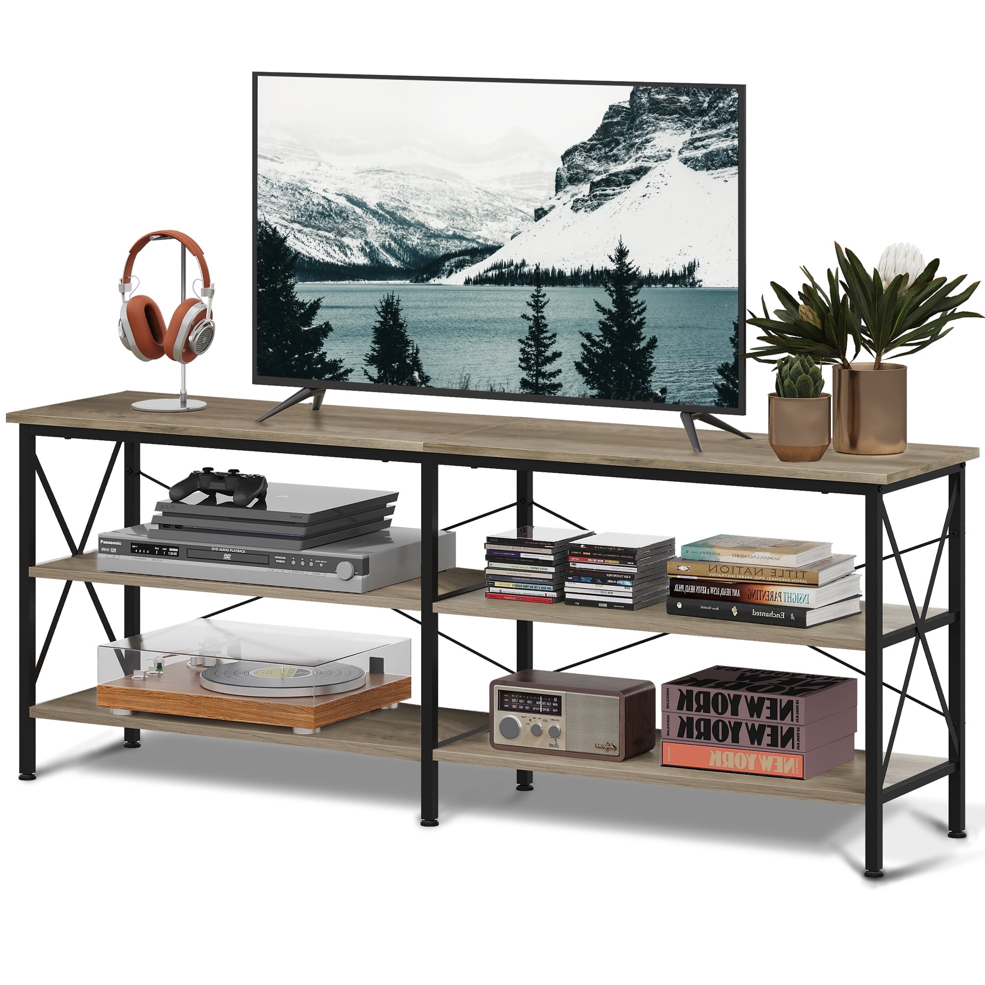 GALAXHERO TV Stand for 70 Inch TV 63" Entertainment Center with 3-Tier ...