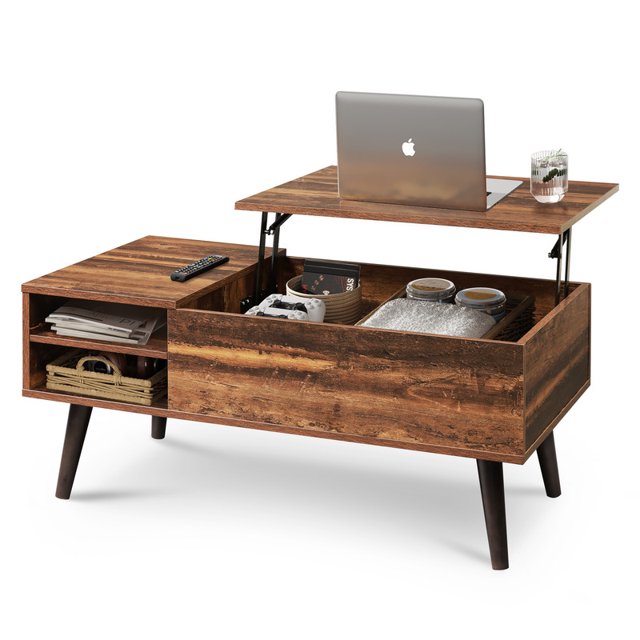 GALAXHERO Wood Lift Top Coffee Table with Hidden Compartment and ...