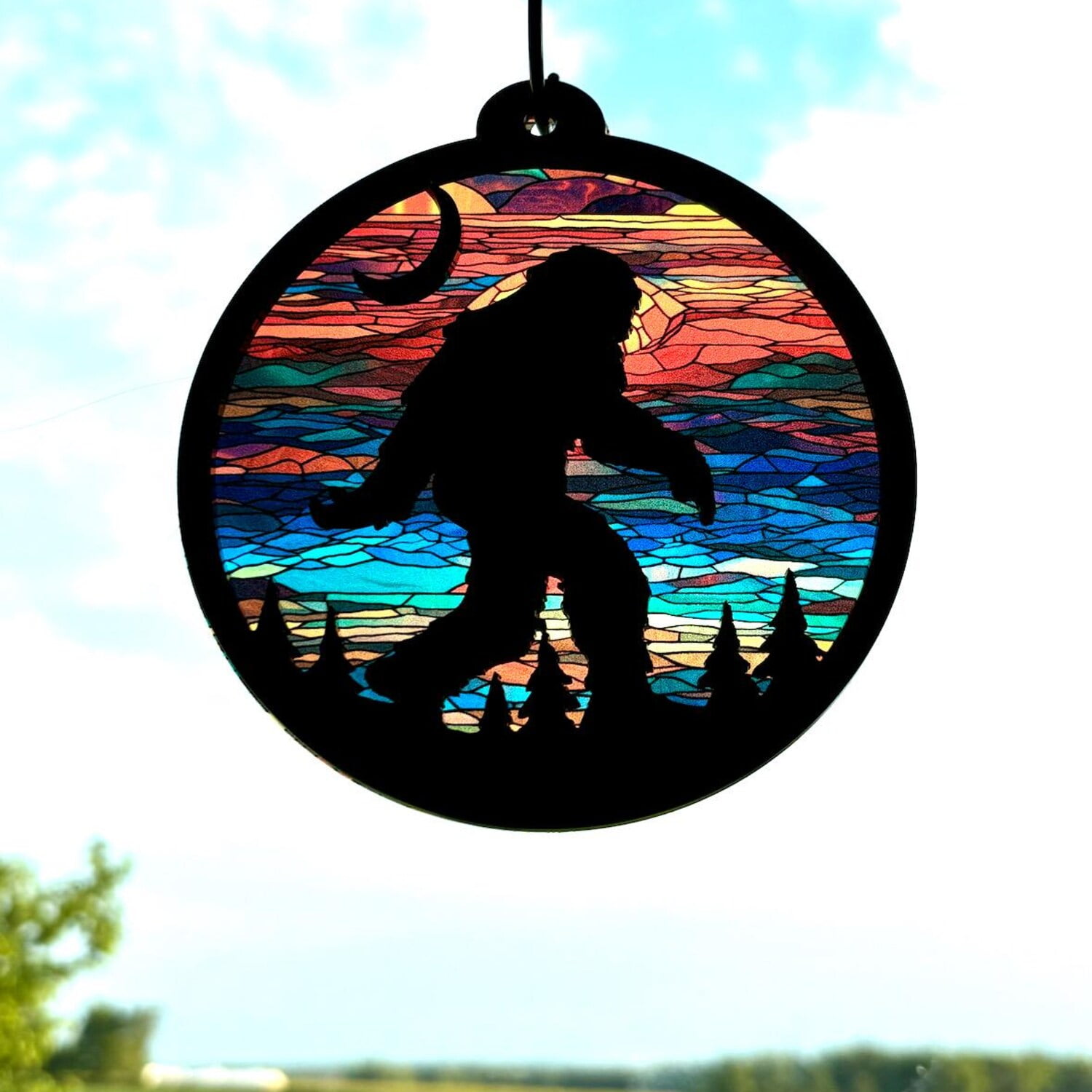 GALAXIMEX 6 INCHES Big Foot Sun Catcher Cut File | Sasquatch Sun ...