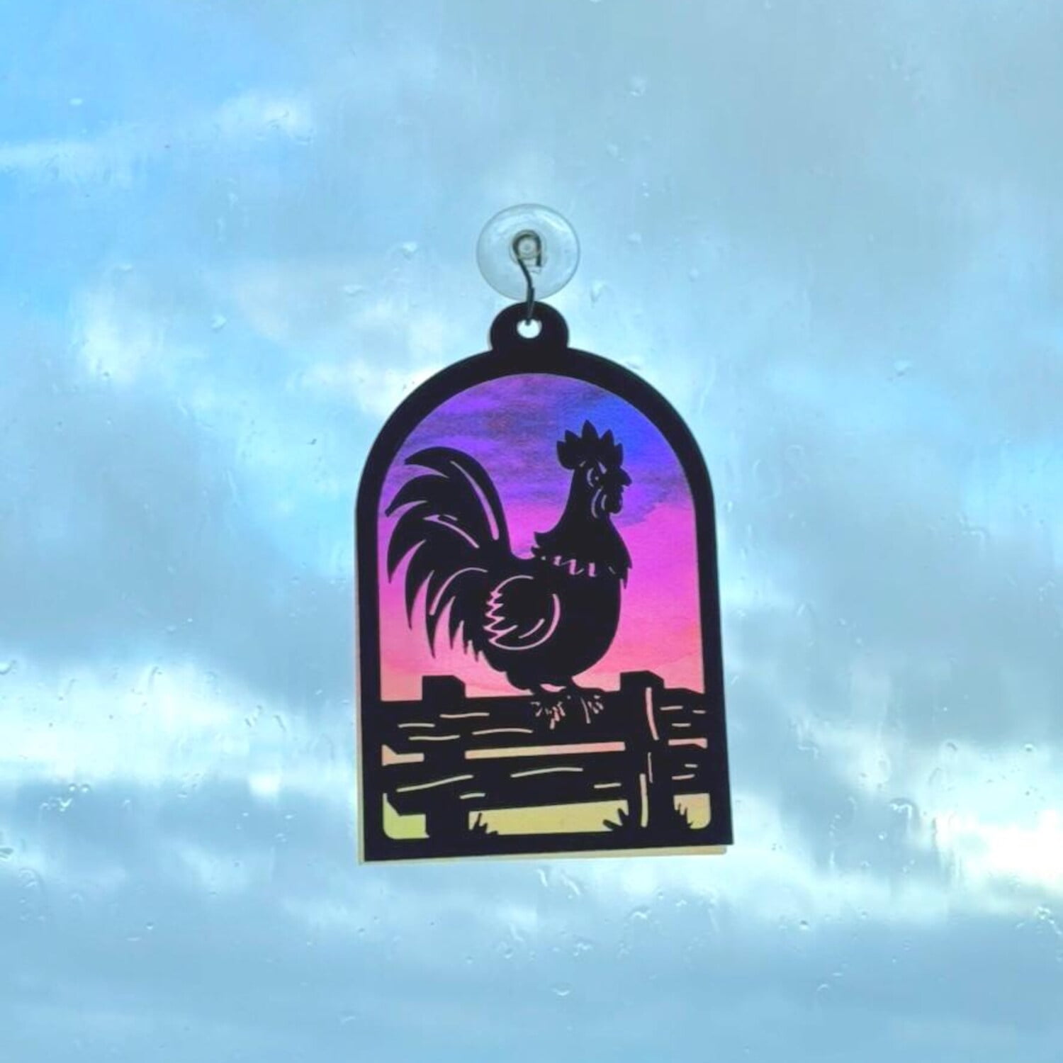 GALAXIMEX 6 INCHES Chicken Sun Catcher | Rooster Sun Catcher ...