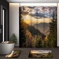 GALMAXS7 4Pcs Shower Curtain Sets with Rugs Sunrise Mountains Bathroom ...