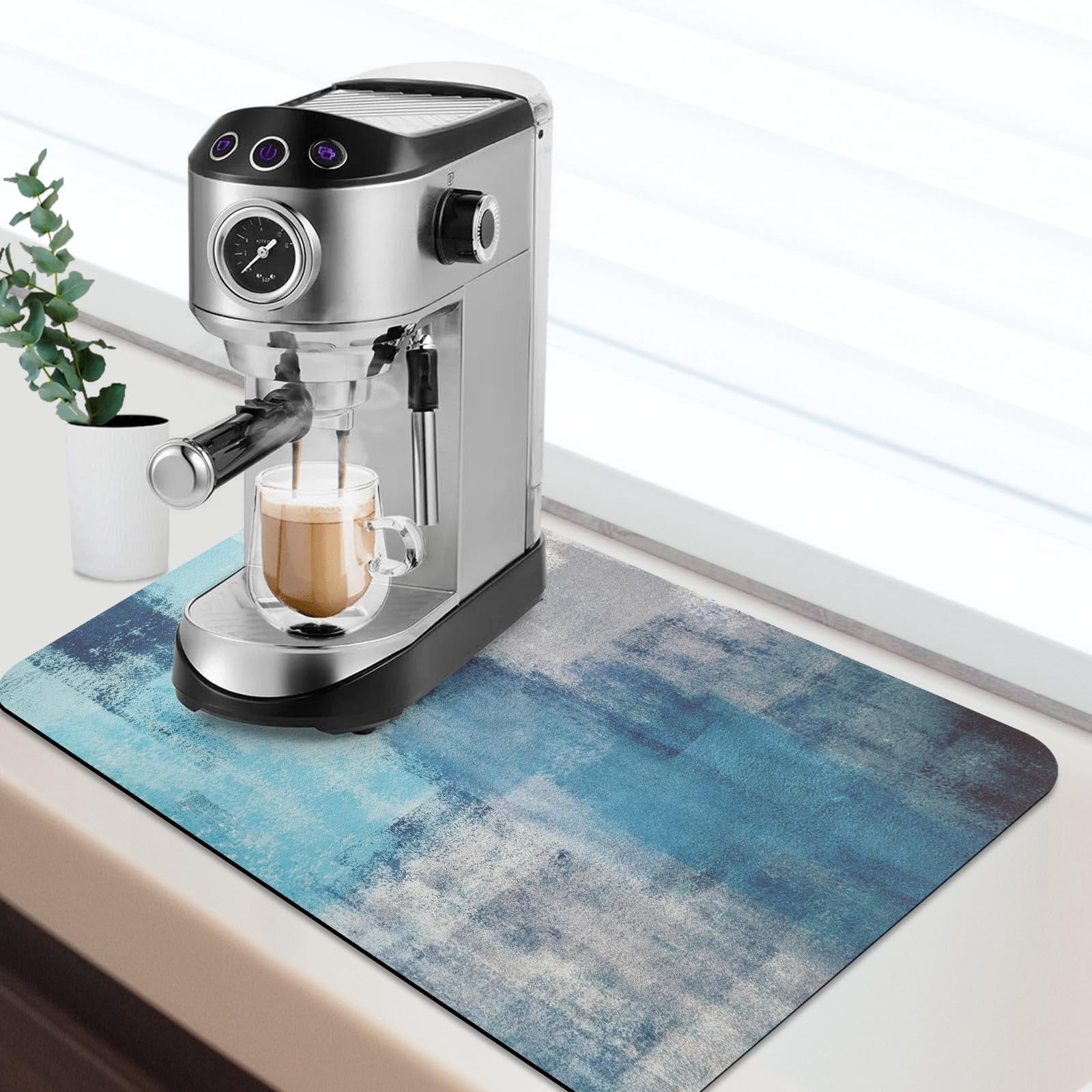 GALMAXS7 Coffee Bar Mat for Countertops Rubber Backed Dish Drying Mat ...