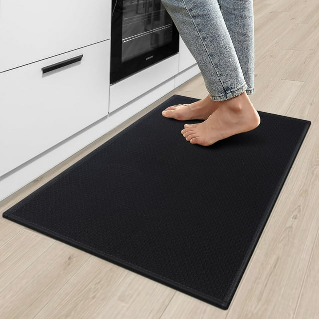 GALMAXS7 Kitchen Rug Absorbent Rubber backed Kitchen Mat Black Woven ...