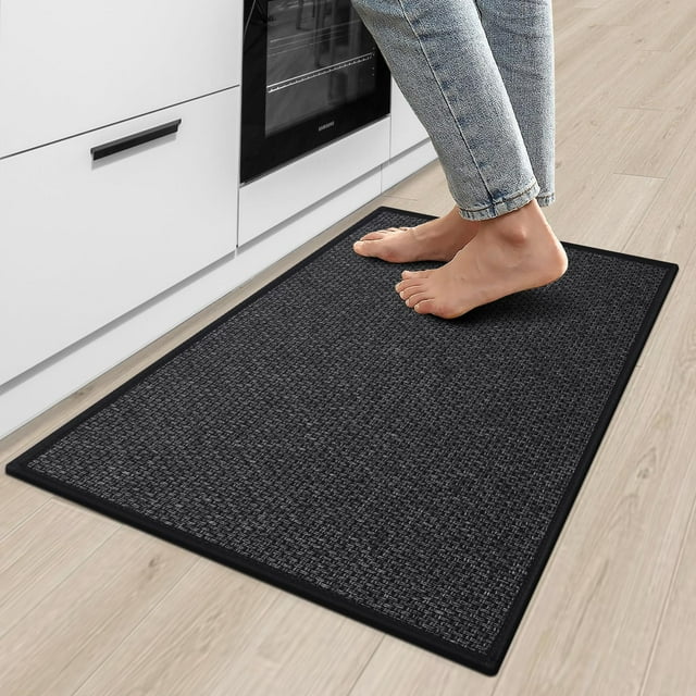 GALMAXS7 Kitchen Rug Absorbent Rubber backed Kitchen Mat Gray Woven ...