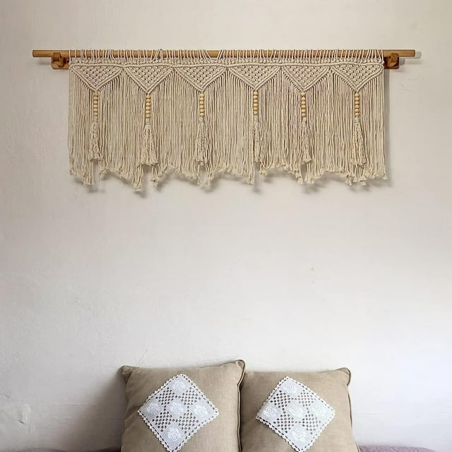 GALMAXS7 Macrame Valance Wall Hanging Boho Valance Window Treatments ...