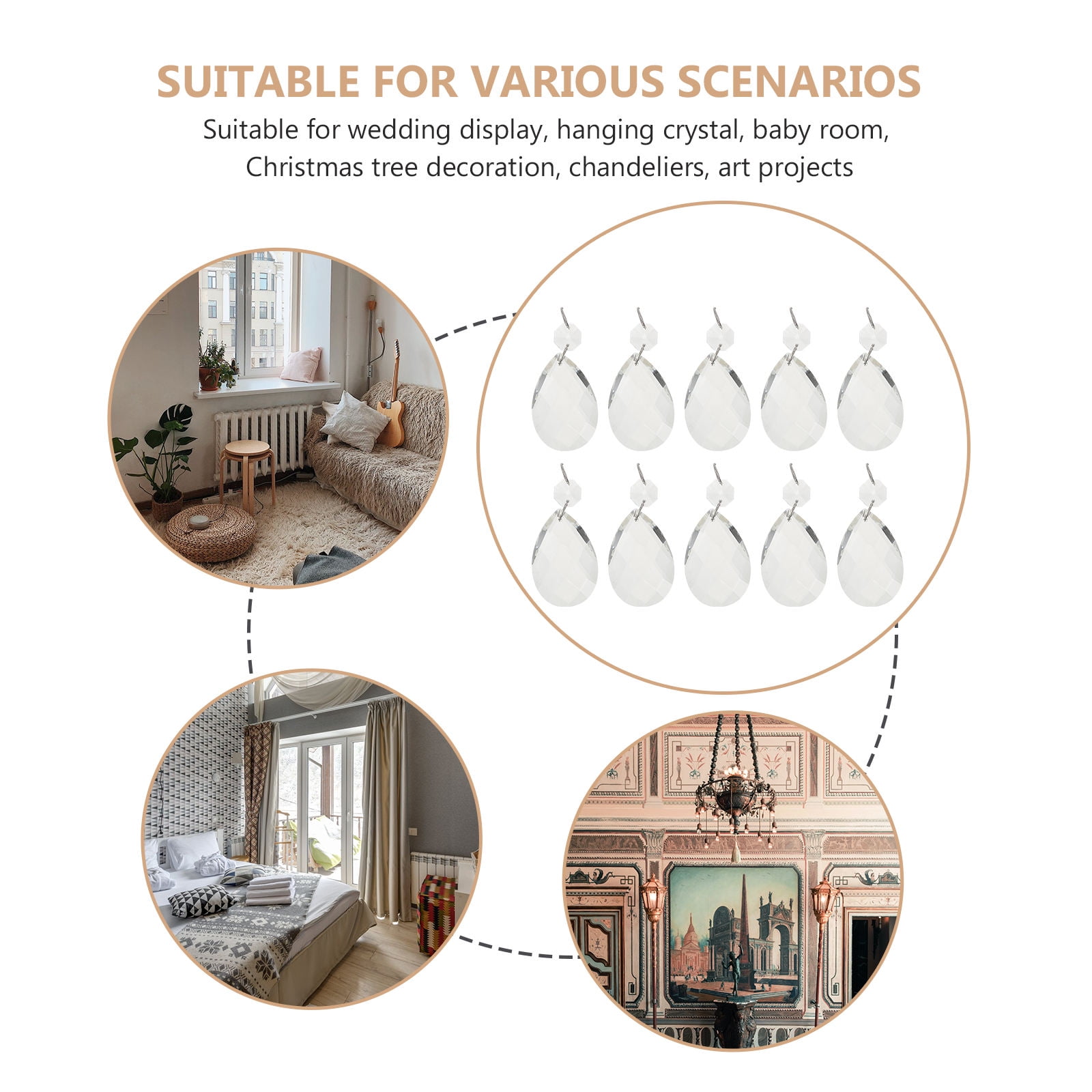 GALUBUBU 10Pcs Crystal Drops Window Crystals for Housewarming and ...