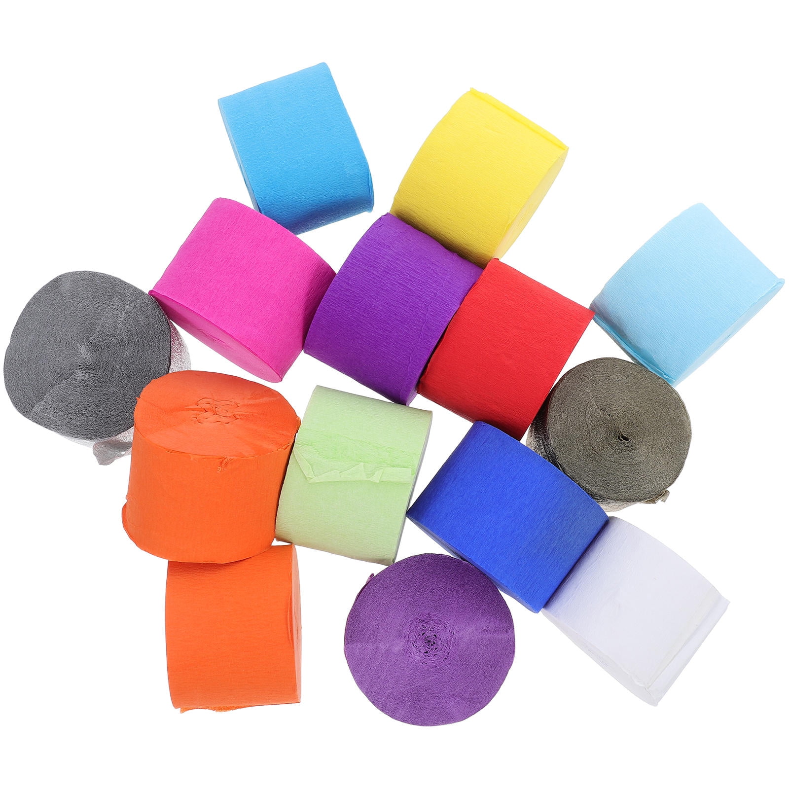 GALUBUBU Heavy Crepe Paper Streamers Assorted Color 14Pcs 1.8In X 394In ...