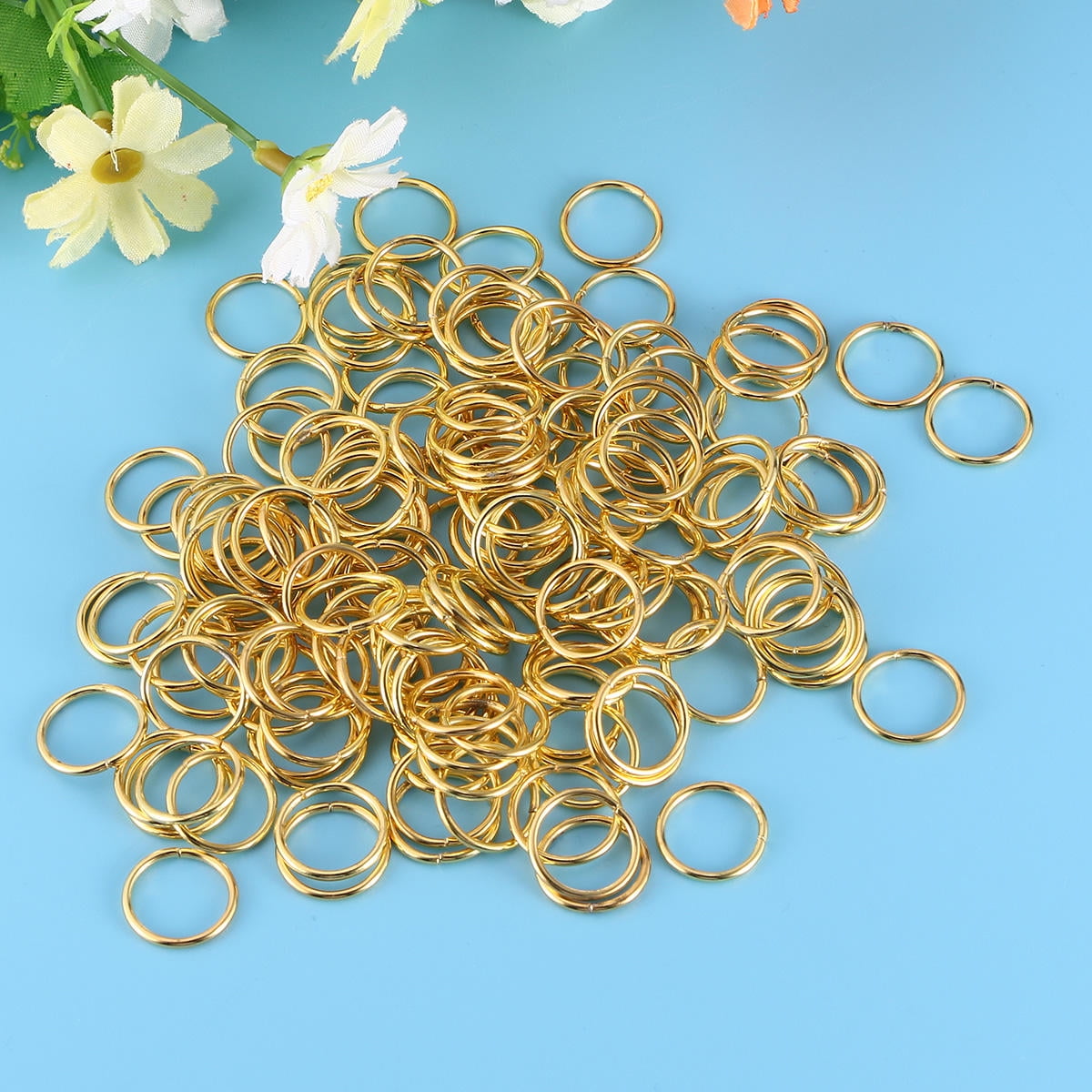 GALUBUBU 160Pcs Spring Circle Clips Small Metal Rings For Crafts Golden ...