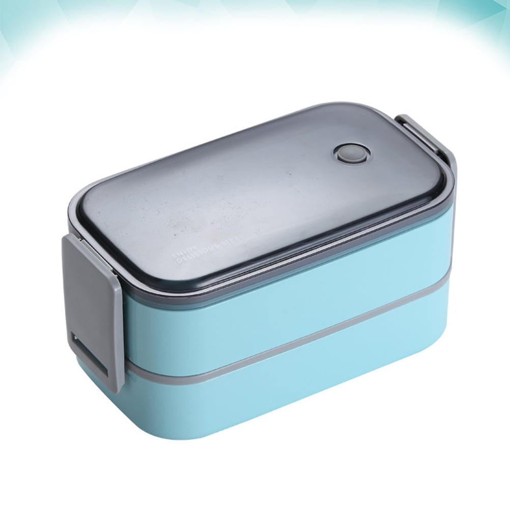 GALUBUBU 1Set Double-Deck Meal Box Square Stainless Steel Stackable ...