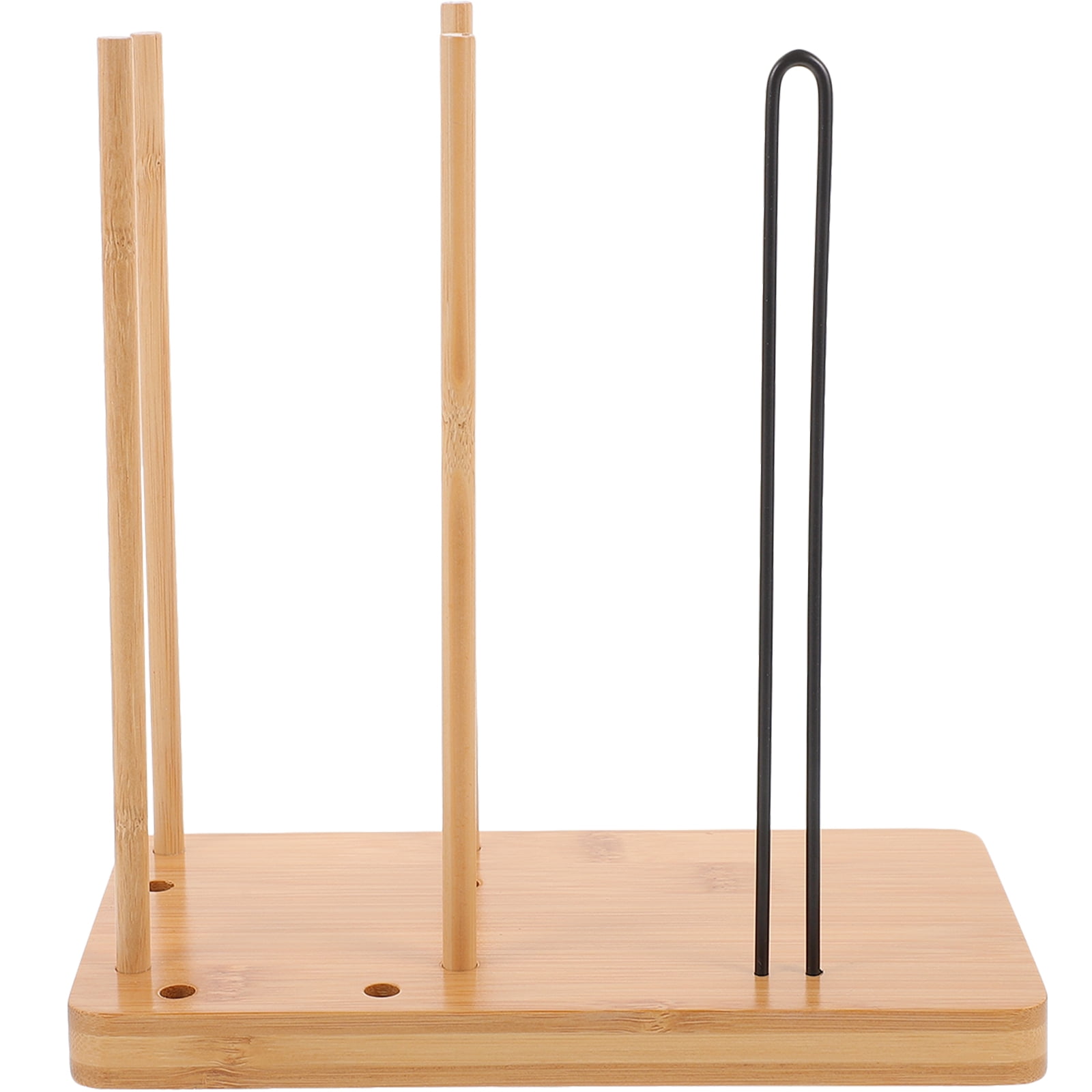 GALUBUBU 1Set Tumbler Lid Organizer Rectangular Bamboo and Iron for ...