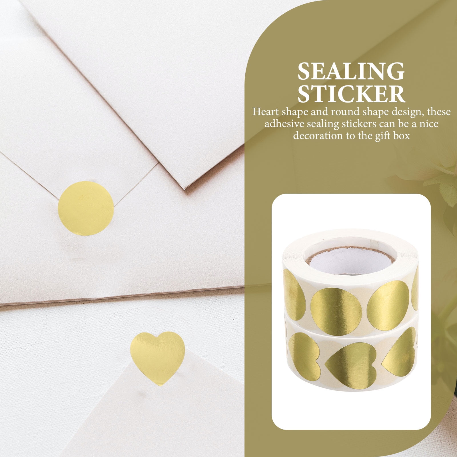 GALUBUBU 2 Rolls Adhesive Heart Sealing Stickers for Envelope Sealing ...